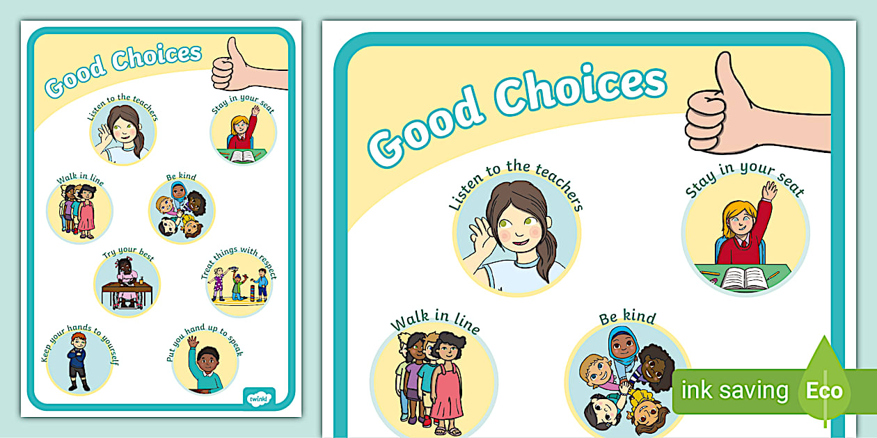 Good Choices Reminder Poster Template | Twinkl | KS1