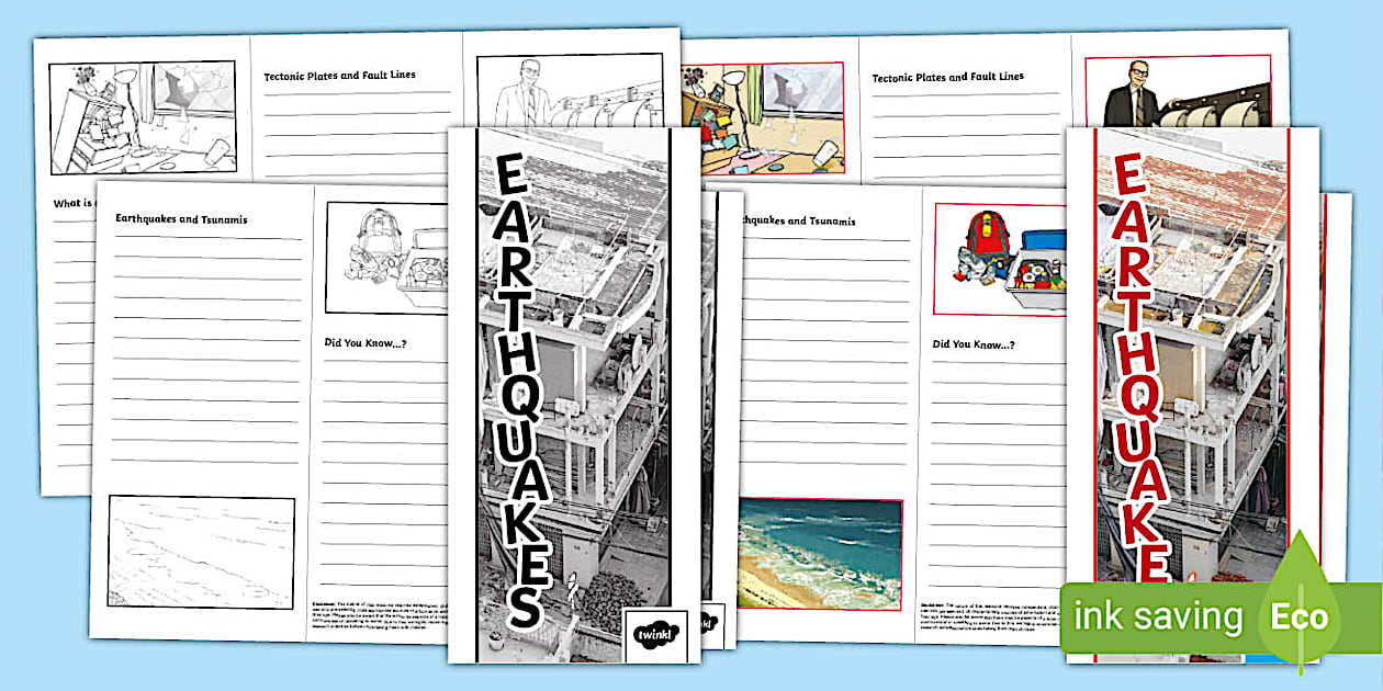 Earthquakes Leaflet Template (teacher made) - Twinkl
