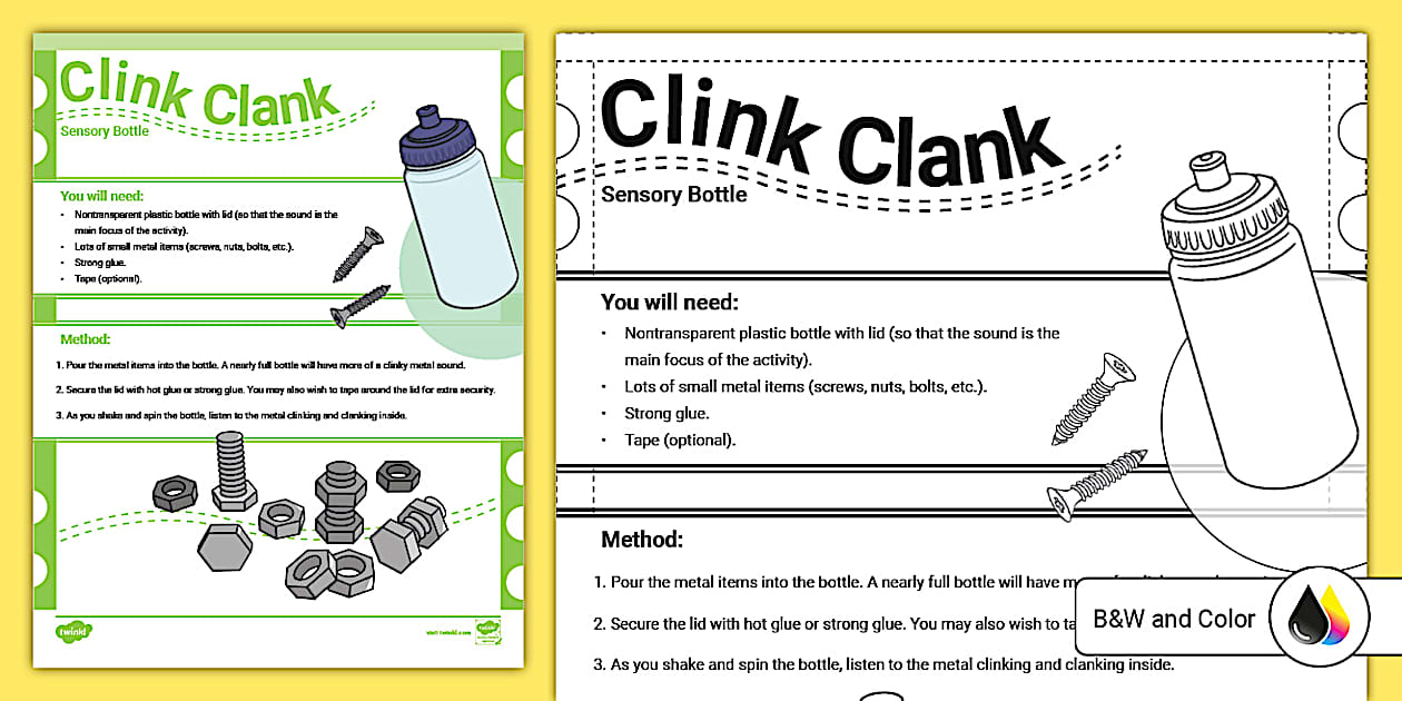 Clink Clank Sound Sensory Bottle (teacher made) - Twinkl
