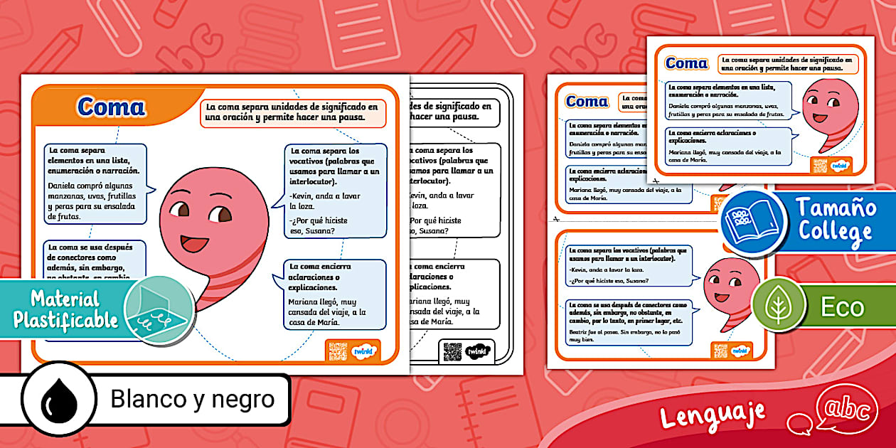 Poster usos coma signos puntuación