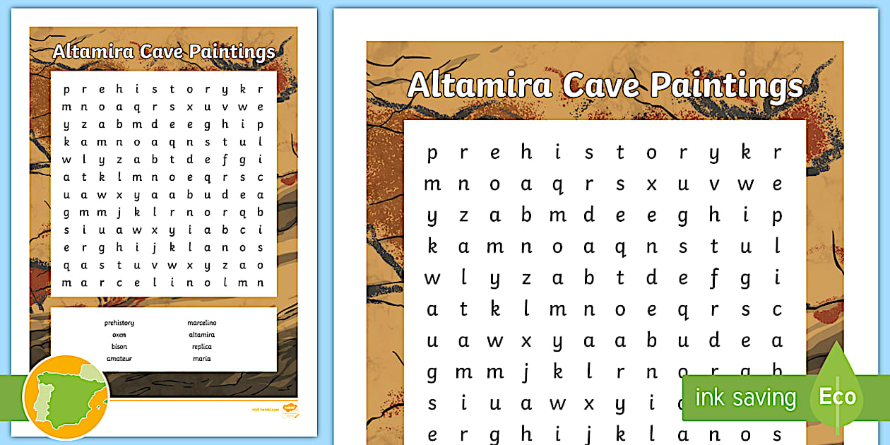 ES Altamira Cave Paintings Wordsearch Worksheet / Worksheet