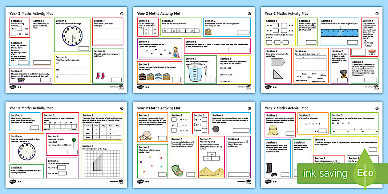 Year 2 Summer 2 Australian Maths Activity Mats - Twinkl