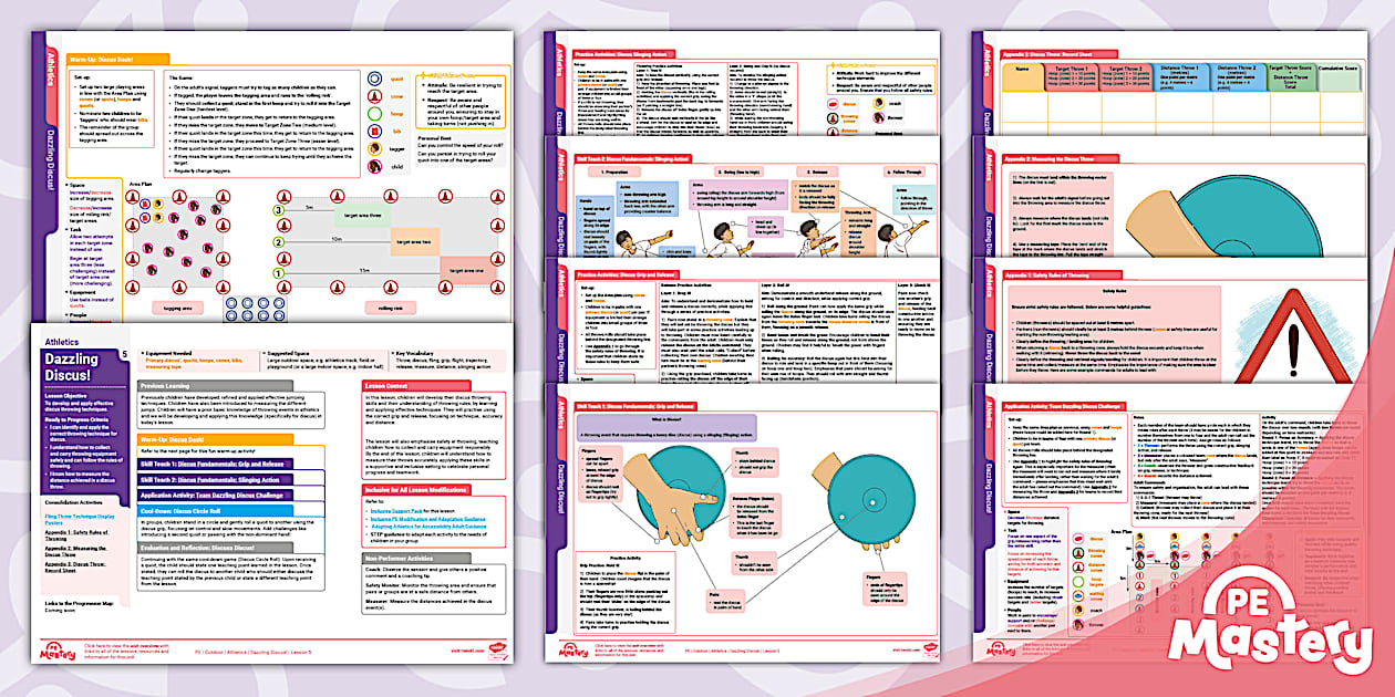PE Mastery: Year 6 Athletics Lesson 5 - Dazzling Discus!