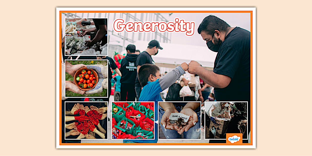 Generosity Photo Display Poster (Teacher-Made) - Twinkl
