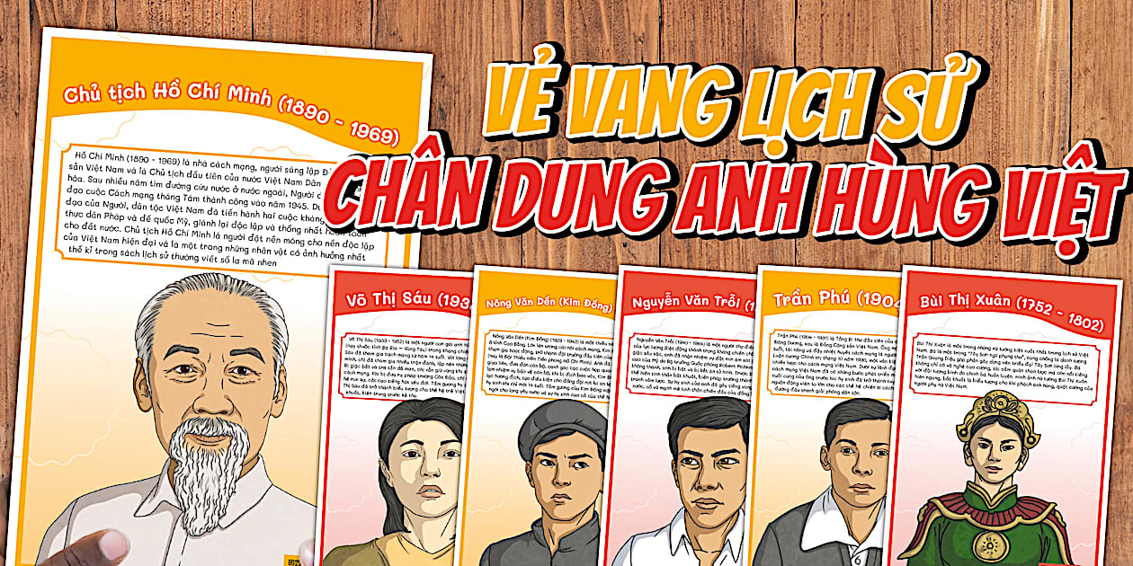 Poster Trưng Bày Các Anh Hùng Trong Lịch Sử Việt Nam