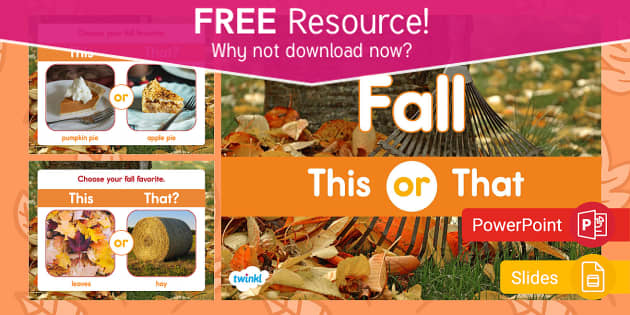 FREE! - Fall This or That PowerPoint & Google Slides Game