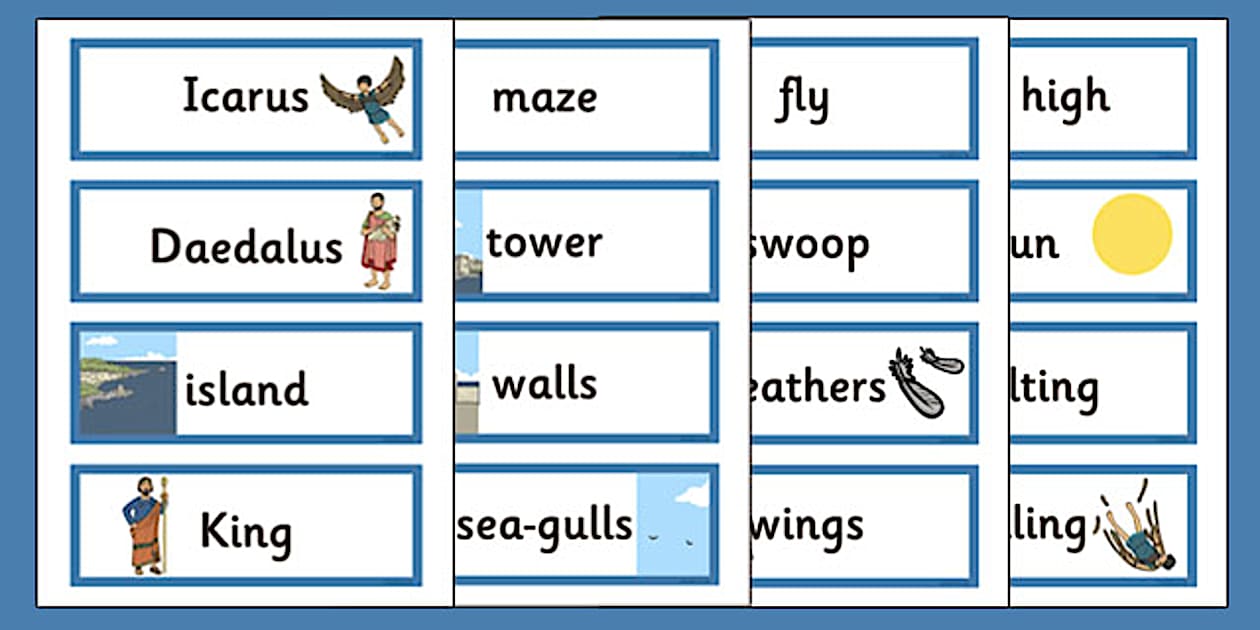 Icarus Word Cards (teacher made) - Twinkl