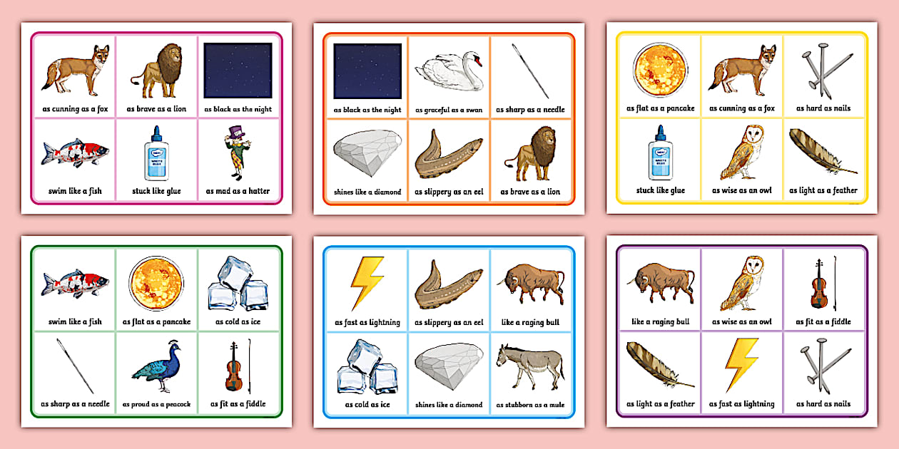 Simile Bingo - KS2 (teacher made) - Twinkl