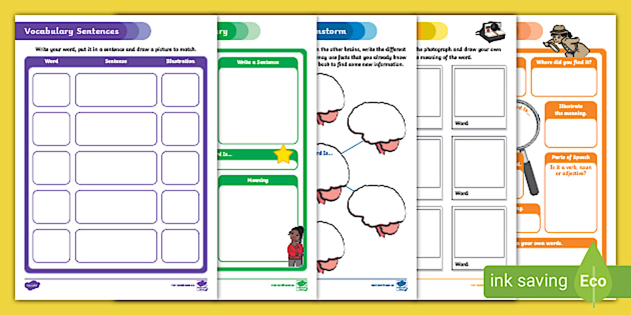 Vocabulary Graphic Organisers Worksheets – Twinkl - Twinkl