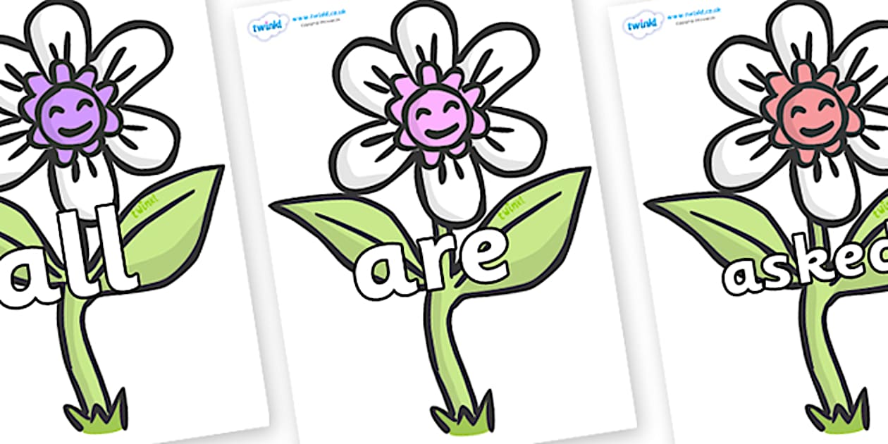 Tricky Words on Flowers (teacher made) - Twinkl