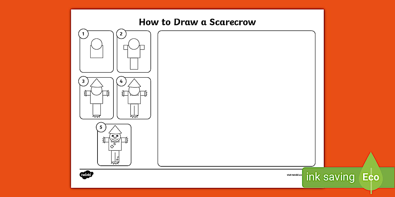 How to Draw a Scarecrow Activity (teacher made) - Twinkl