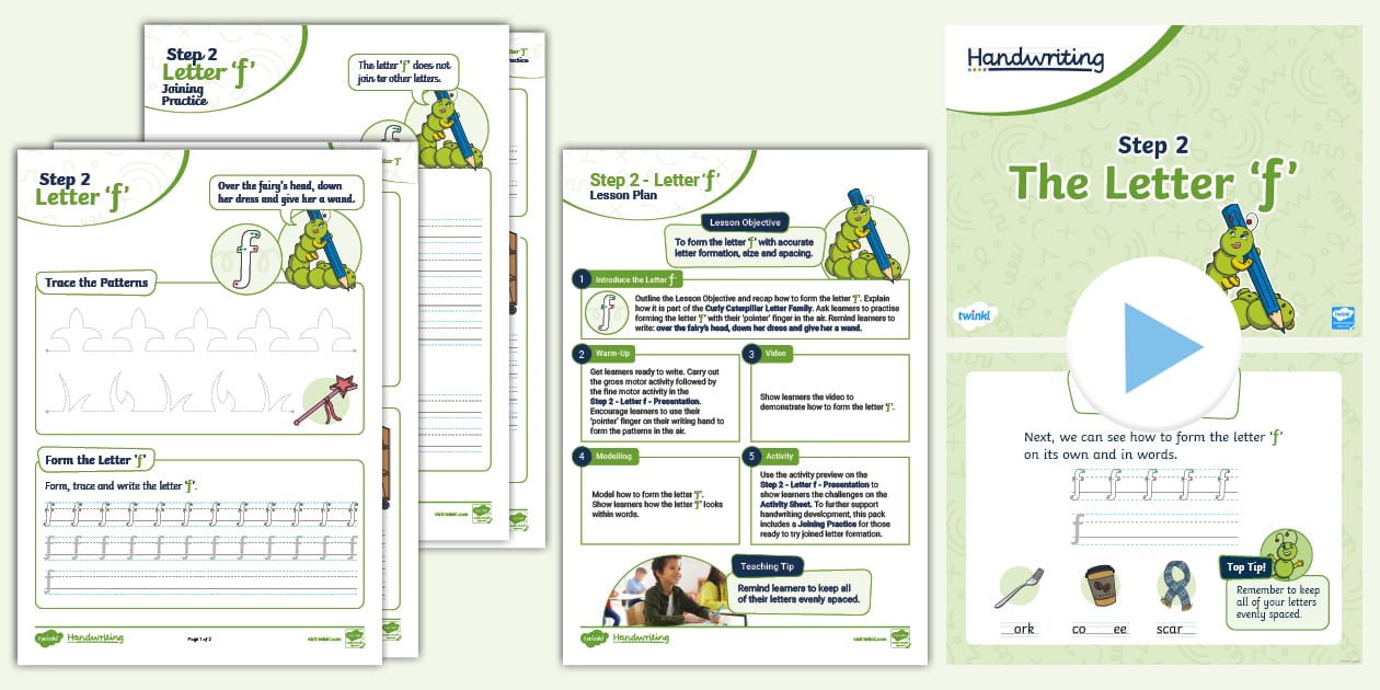 Twinkl Handwriting Scheme: Step 2 Letter 'f' Pack