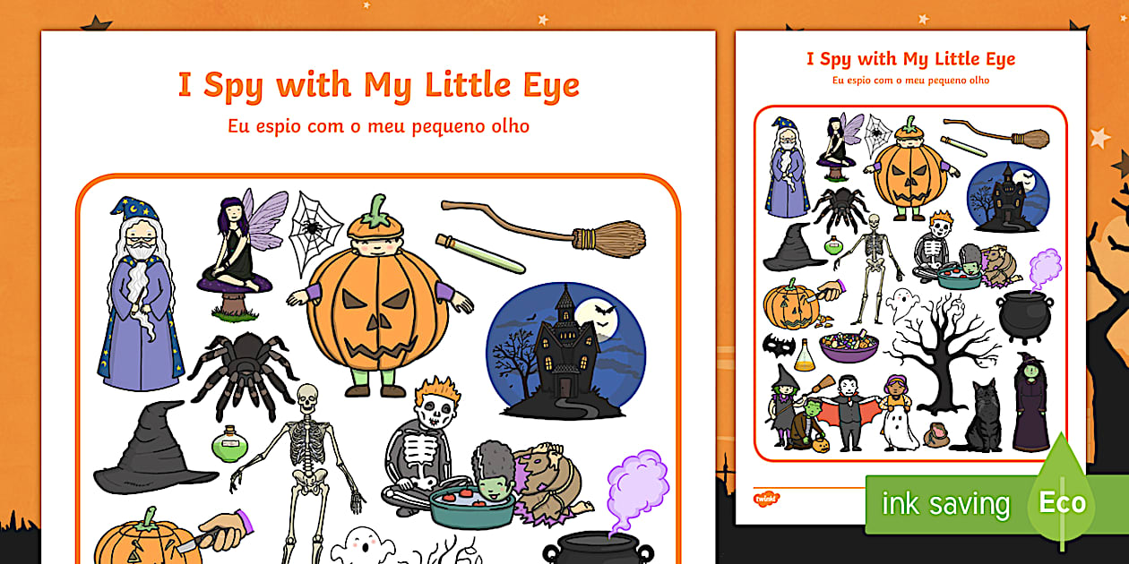 Halloween Themed I Spy With My Little Eye Worksheet / Worksheet