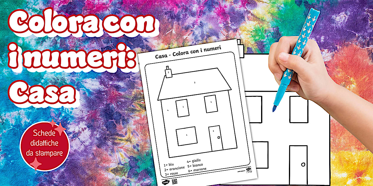 Colora con i numeri: Casa