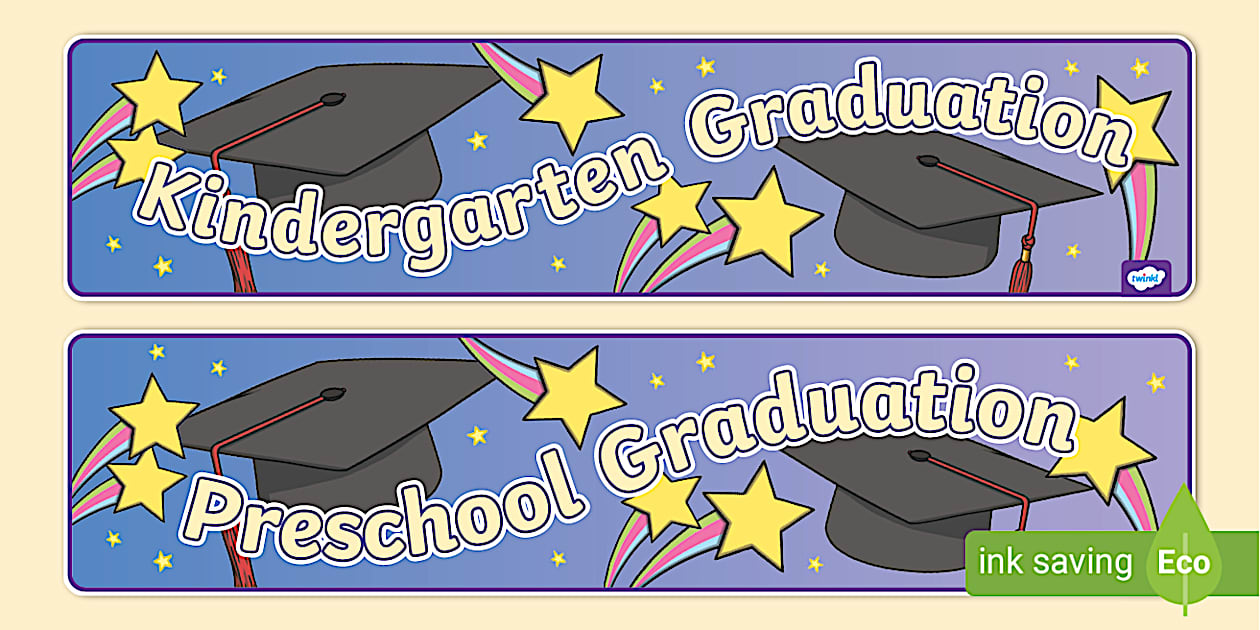 Preschool/Kindergarten Graduation Banner Academic Theme