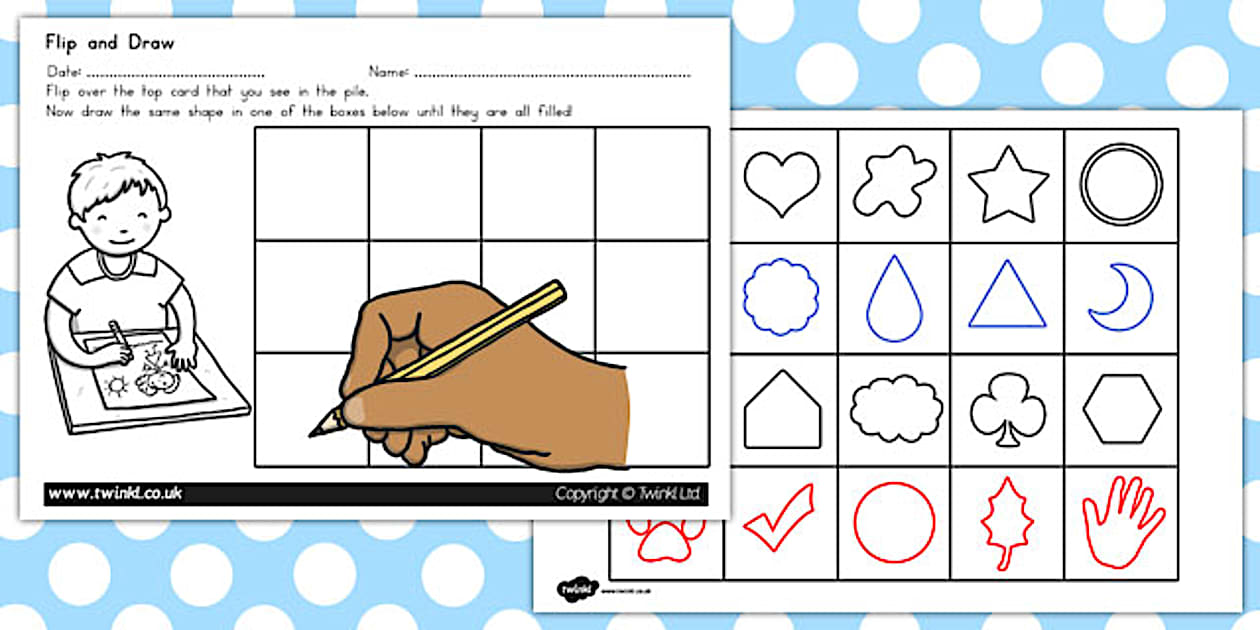 Flip and Draw Fine Motor Skills Sheets Cards Activity (Australia)