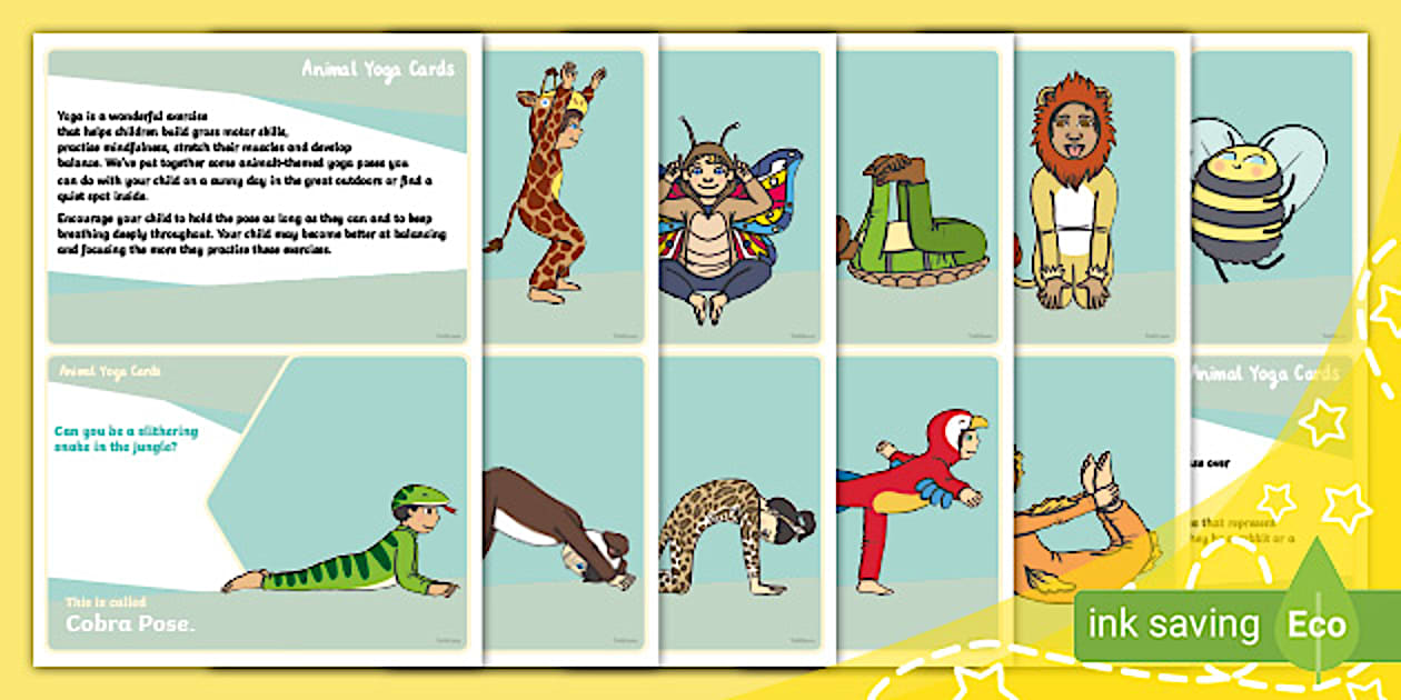 Animal Yoga Cards (Teacher-Made) - Twinkl