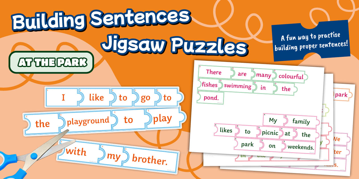 Building Sentences Jigsaw Puzzles - At the Park