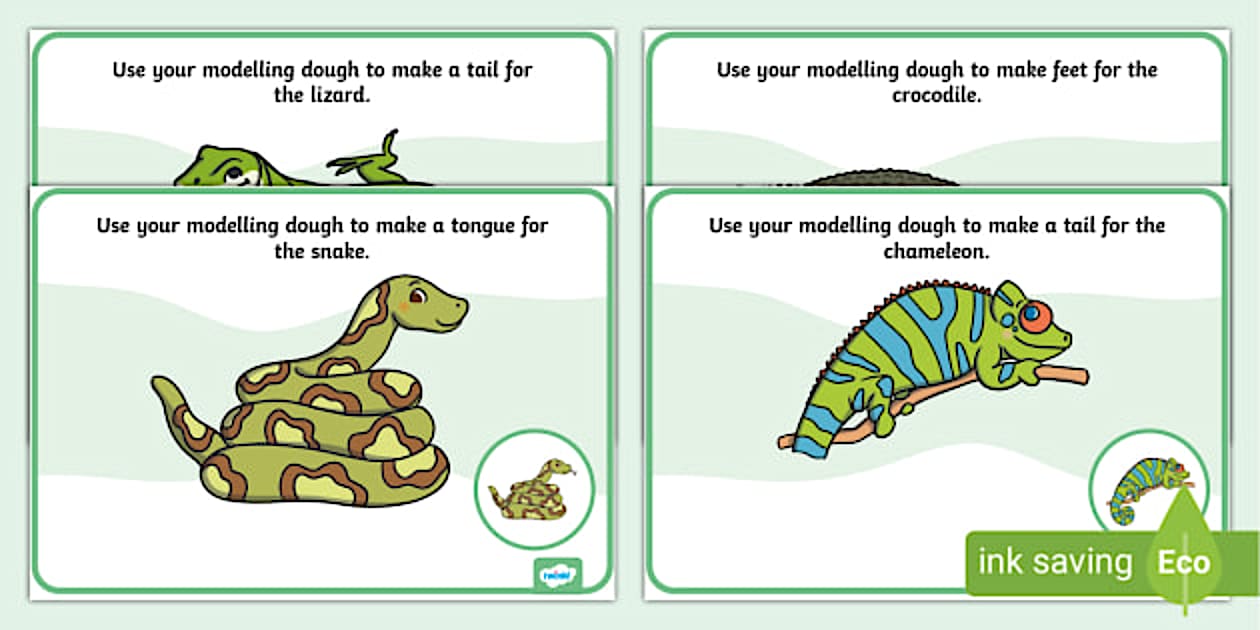 Reptiles Modelling Dough Mats - Twinkl
