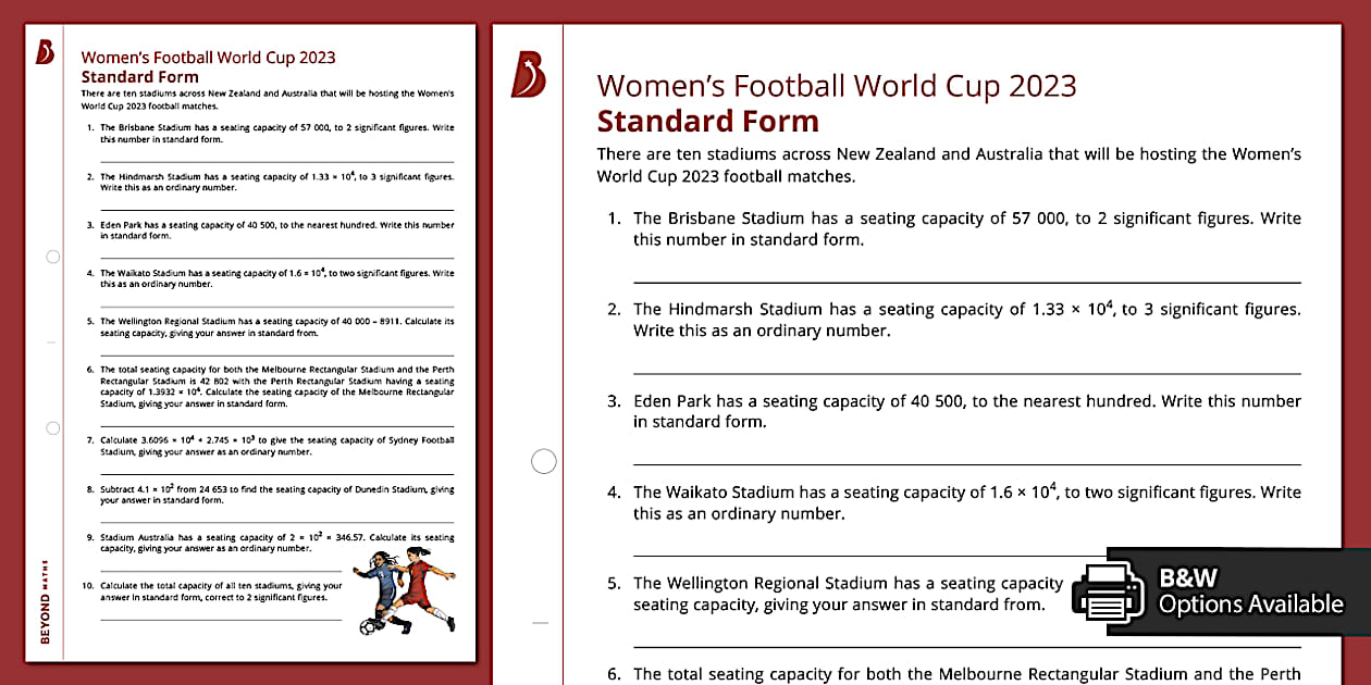 👉 Women's Football World Cup 2023 Standard Form - Twinkl