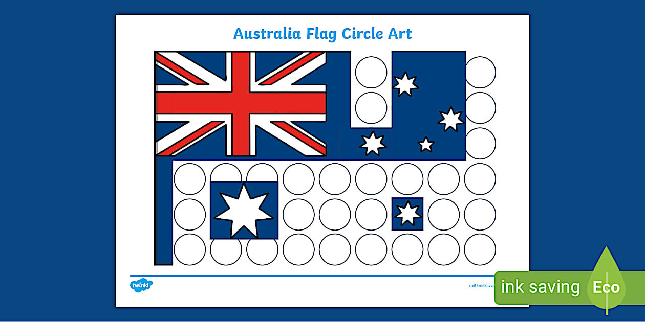Australia Flag Circle Art Worksheet (teacher made) - Twinkl