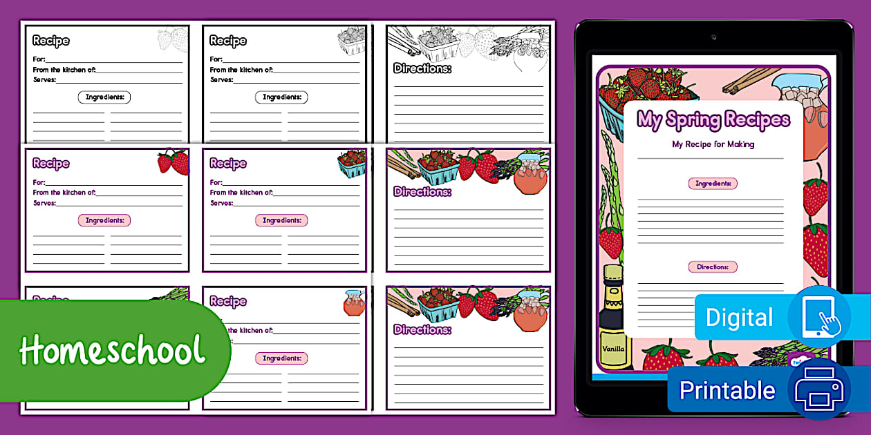 Springtime Recipes Activity for Students | Twinkl USA