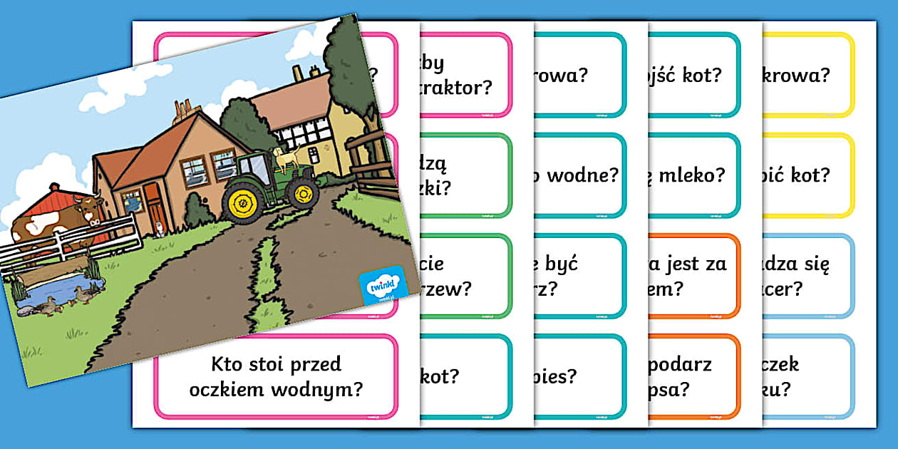 Na wsi | Karty z pytaniami (Teacher-Made) - Twinkl