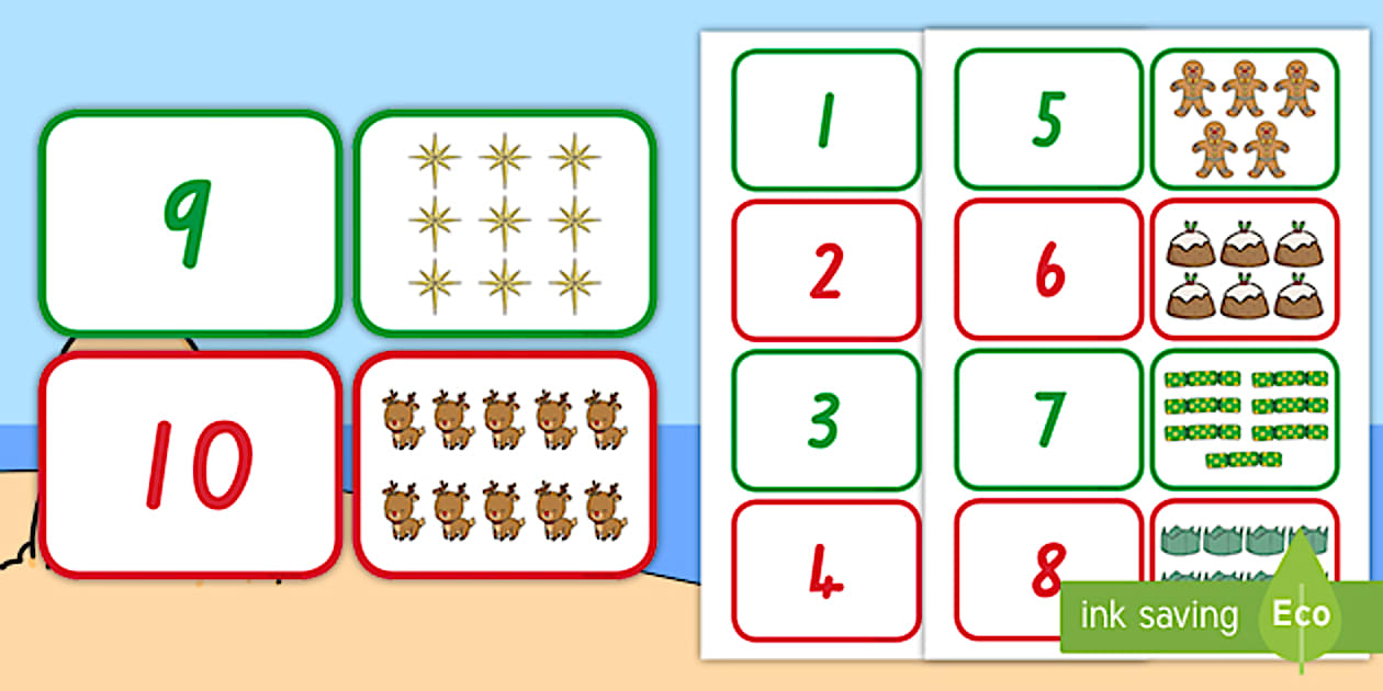 Christmas Number Matching (Teacher-Made) - Twinkl