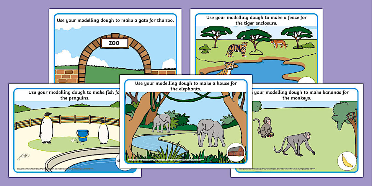 At the Zoo Modelling Dough Mats | Twinkl (Teacher-Made)