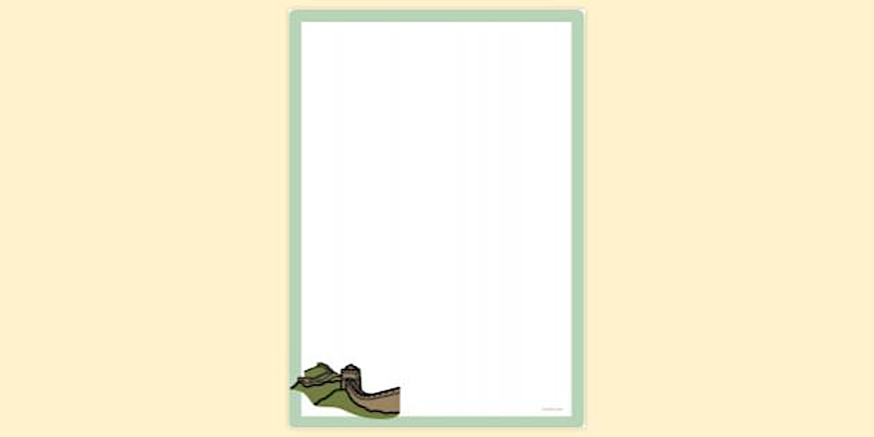 Simple Blank Great Wall of China Page Border | Twinkl