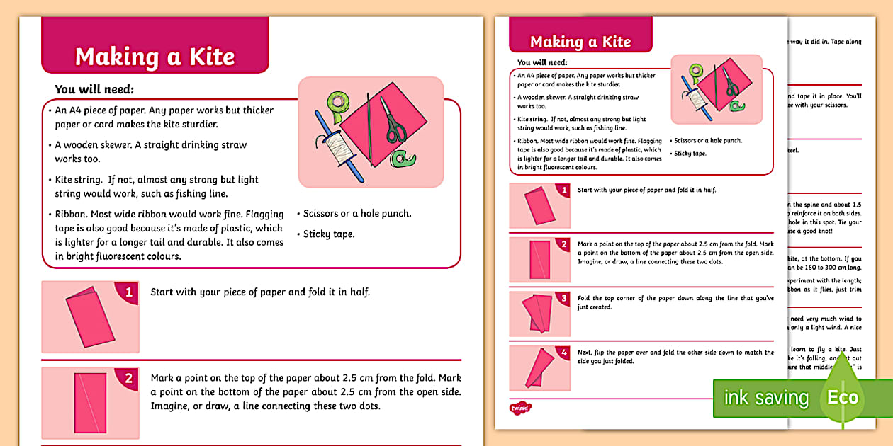 Let’s go fly a kite template (teacher made) - Twinkl