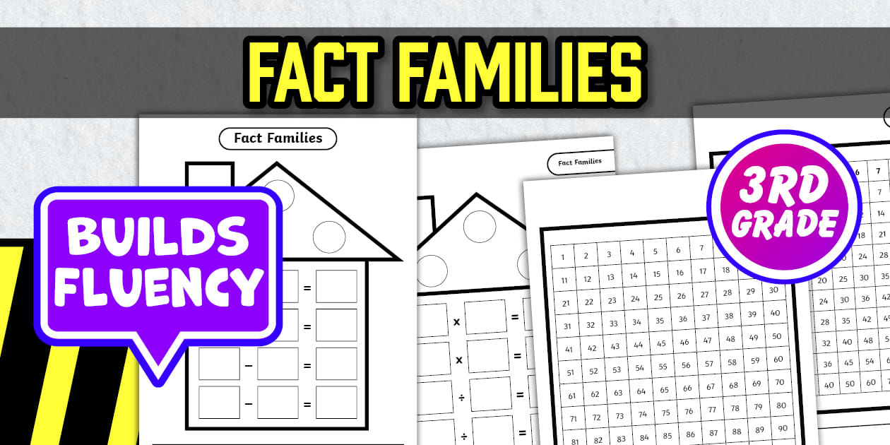 Fact Families Worksheet for 3rd Grade | Twinkl USA - Twinkl