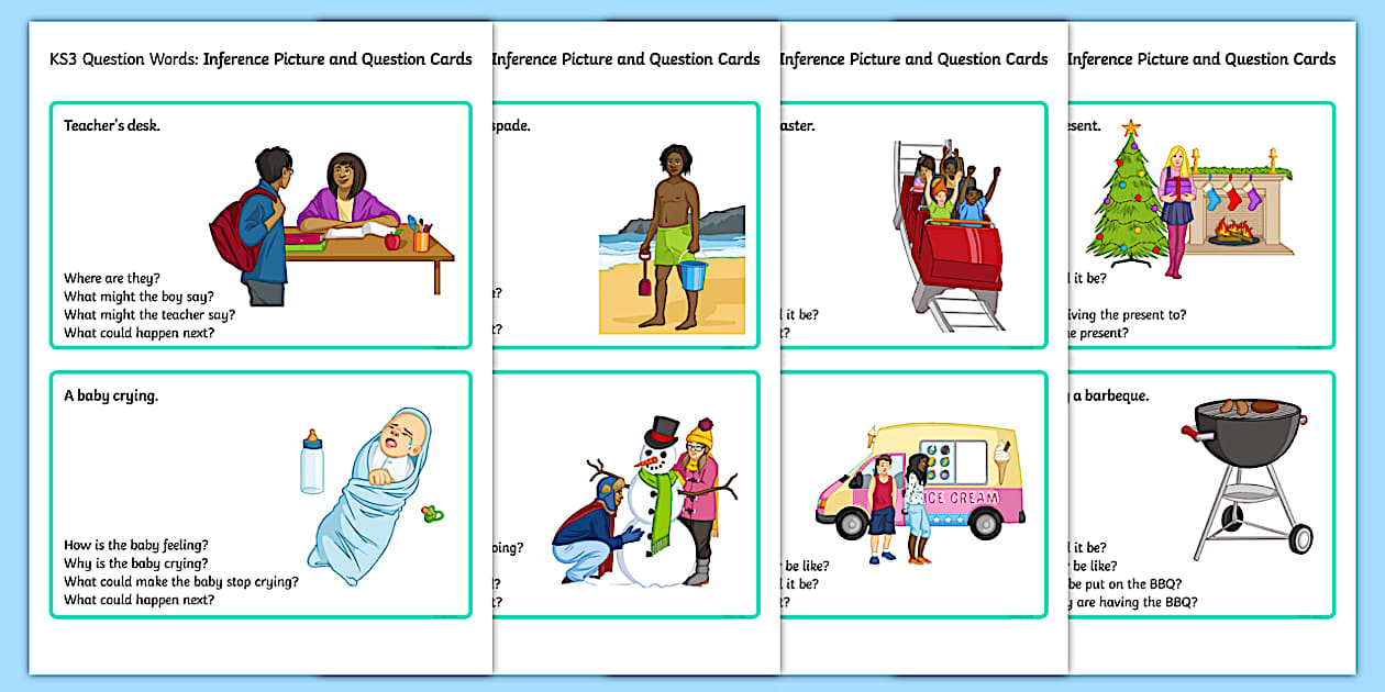 KS3 Inference Picture and Question Cards (teacher made)