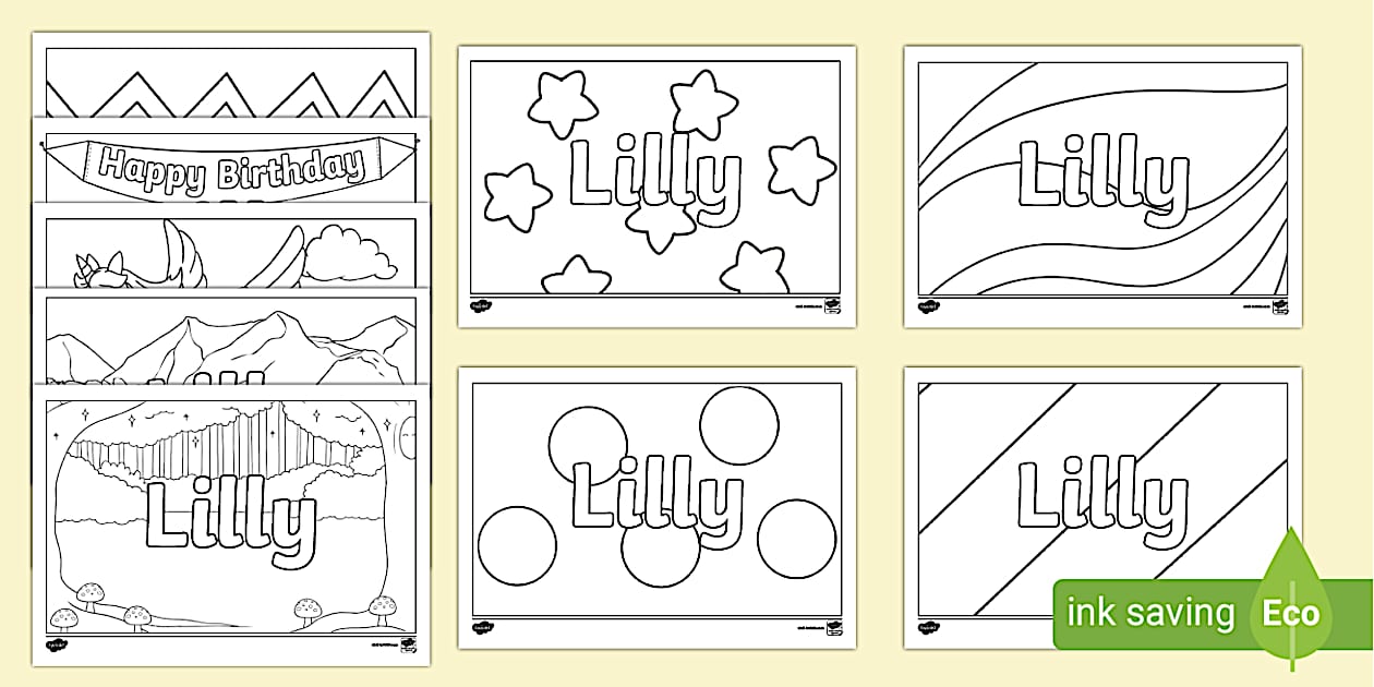 Lilly Name Simple Colouring Activity Sheets | Colouring