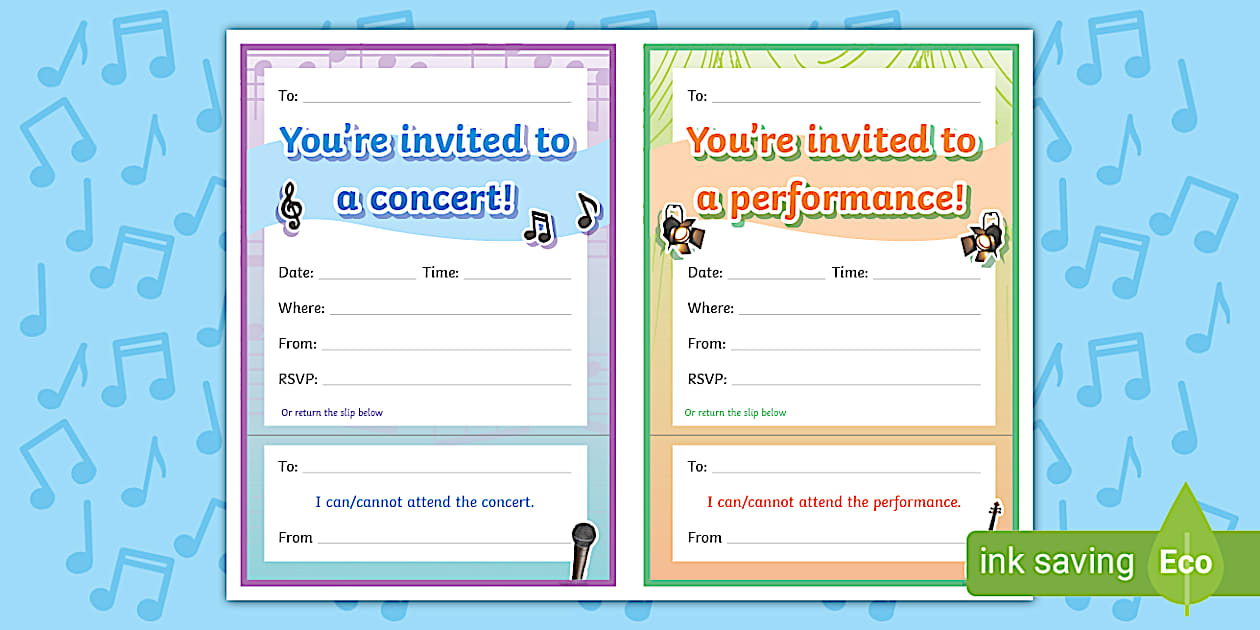 👉 Music-Themed Invitation (teacher made) - Twinkl