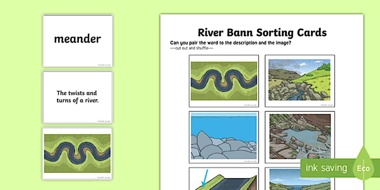 Features of the River Bann Sorting Cards (teacher made)