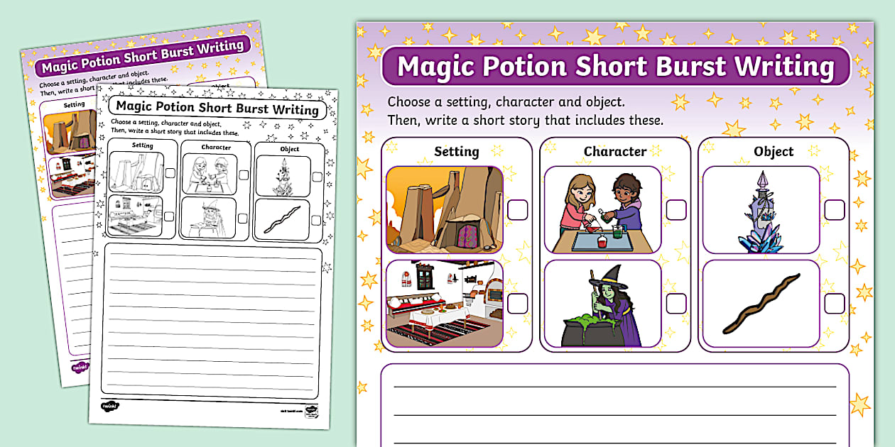 Magic Potion Short Burst Writing Template - Twinkl