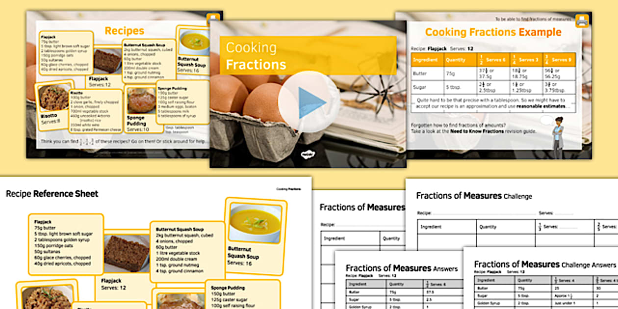 Cooking Fractions | Number | Beyond Secondary (teacher made)