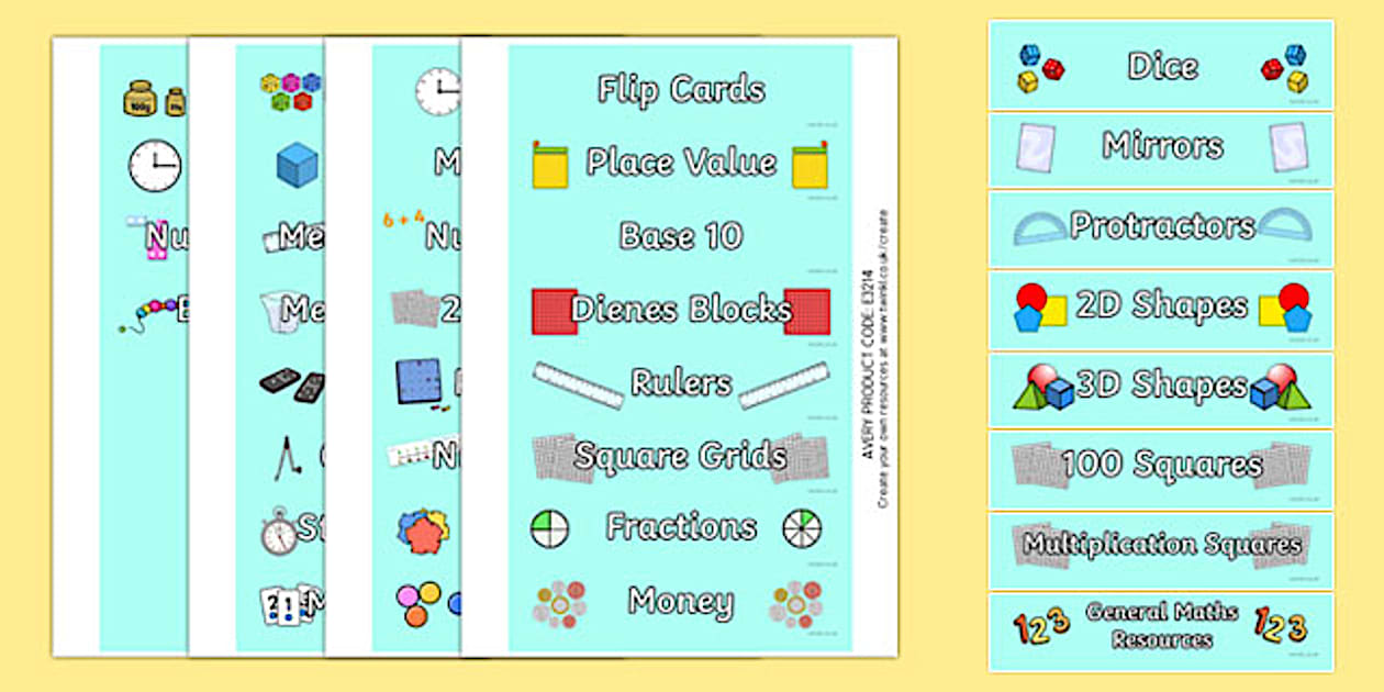 Editable Maths Equipment Tray Labels (teacher made) - Twinkl