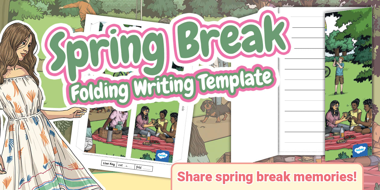 Spring Break Folding Writing Template