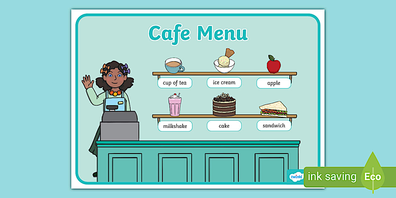 Cafe Menu (teacher made) - Twinkl