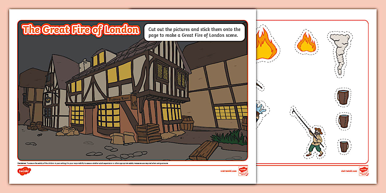 The Great Fire of London Cutting Skills Activity - Twinkl