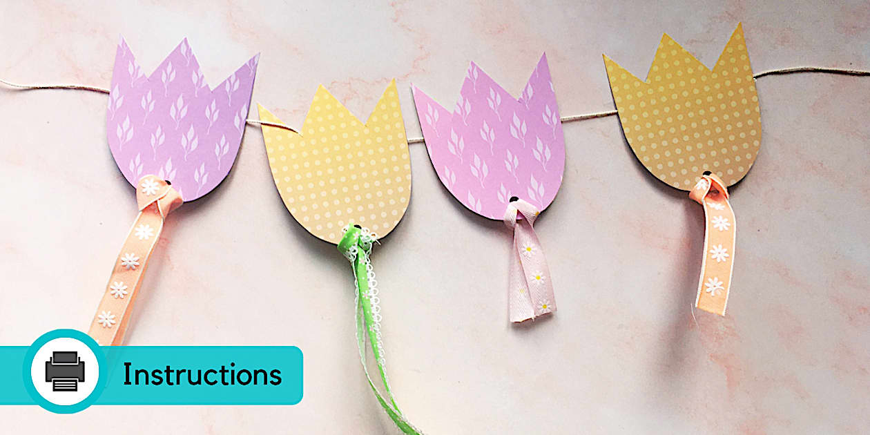 Spring Garland Craft - Spring Flowers (teacher made)