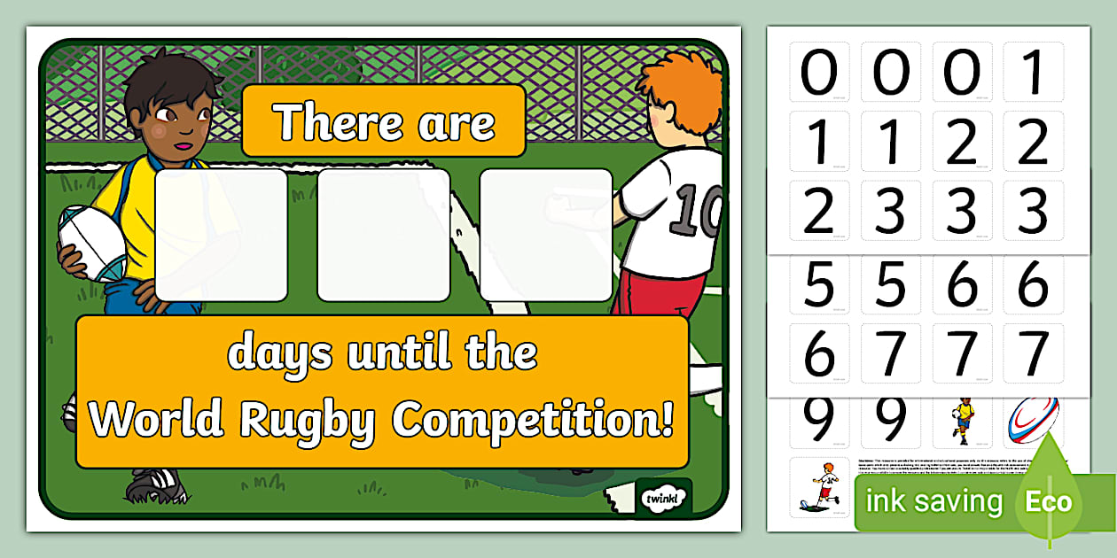 World Rugby Competition Countdown Display Poster - Twinkl