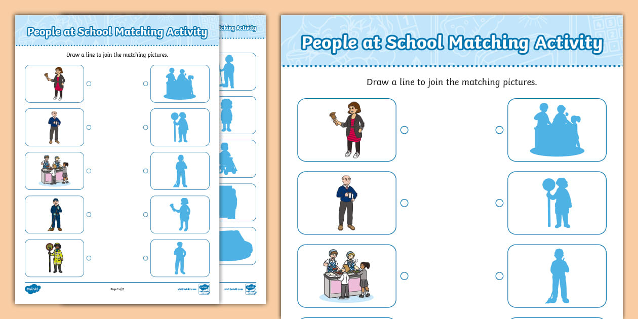 People at School Matching Activity (Teacher-Made) - Twinkl