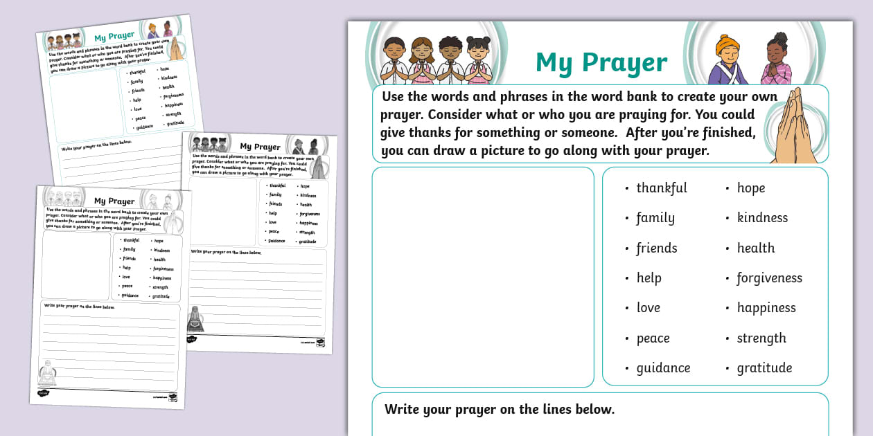 Prayer Writing Template (Teacher-Made) - Twinkl