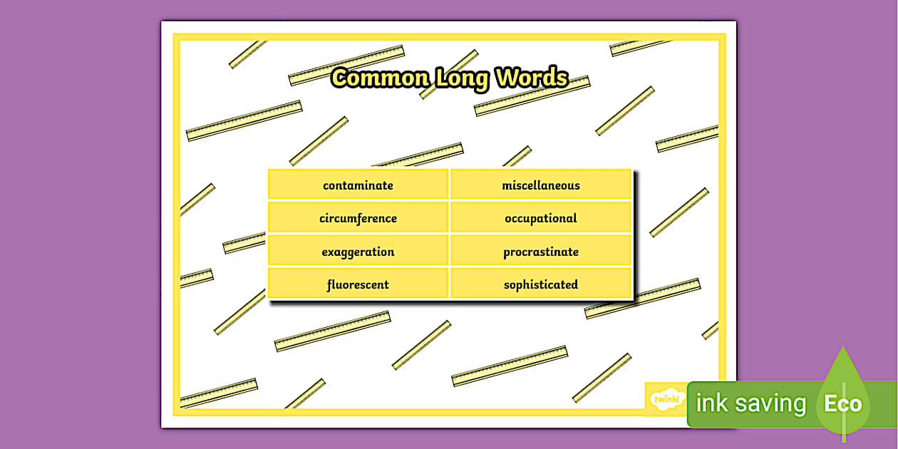 Common Long Words Word Mat (creat de profesori) - Twinkl