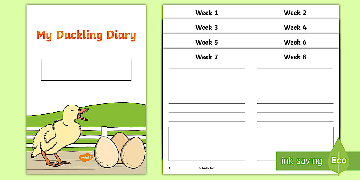 Editable My Duckling Diary Writing Template - Twinkl