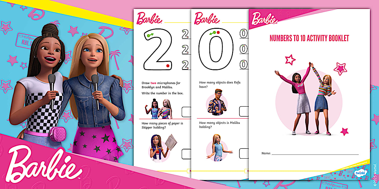 👉 Barbie: Number Formation to 10 Activity Booklet