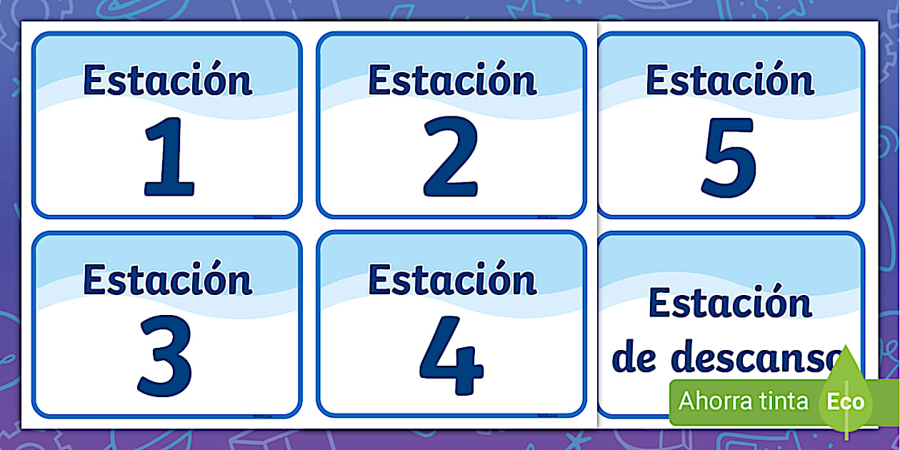 Carteles: Identificadores de estaciones - Estaciones de aprendizaje